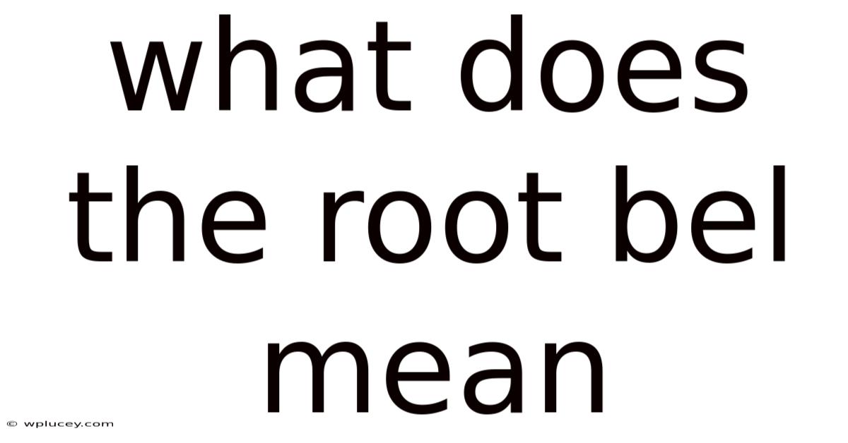 What Does The Root Bel Mean